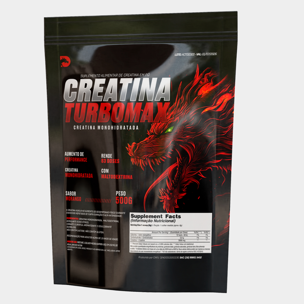 Creatina Turbomax Refil 500g Red Dragon - Vários Sabores - Creatine ...