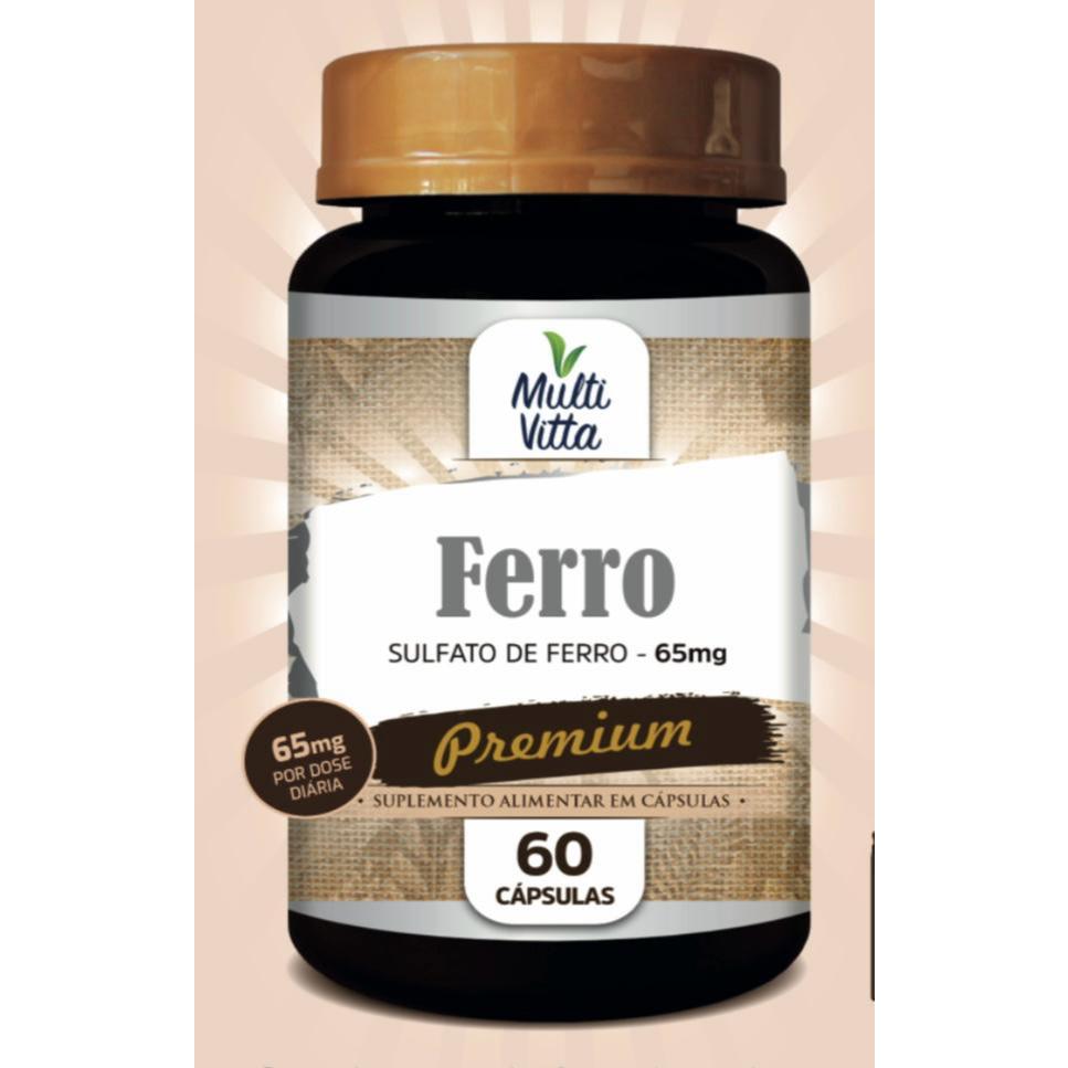Ferro 60 caps 65 mg- multivitta | Shopee Brasil