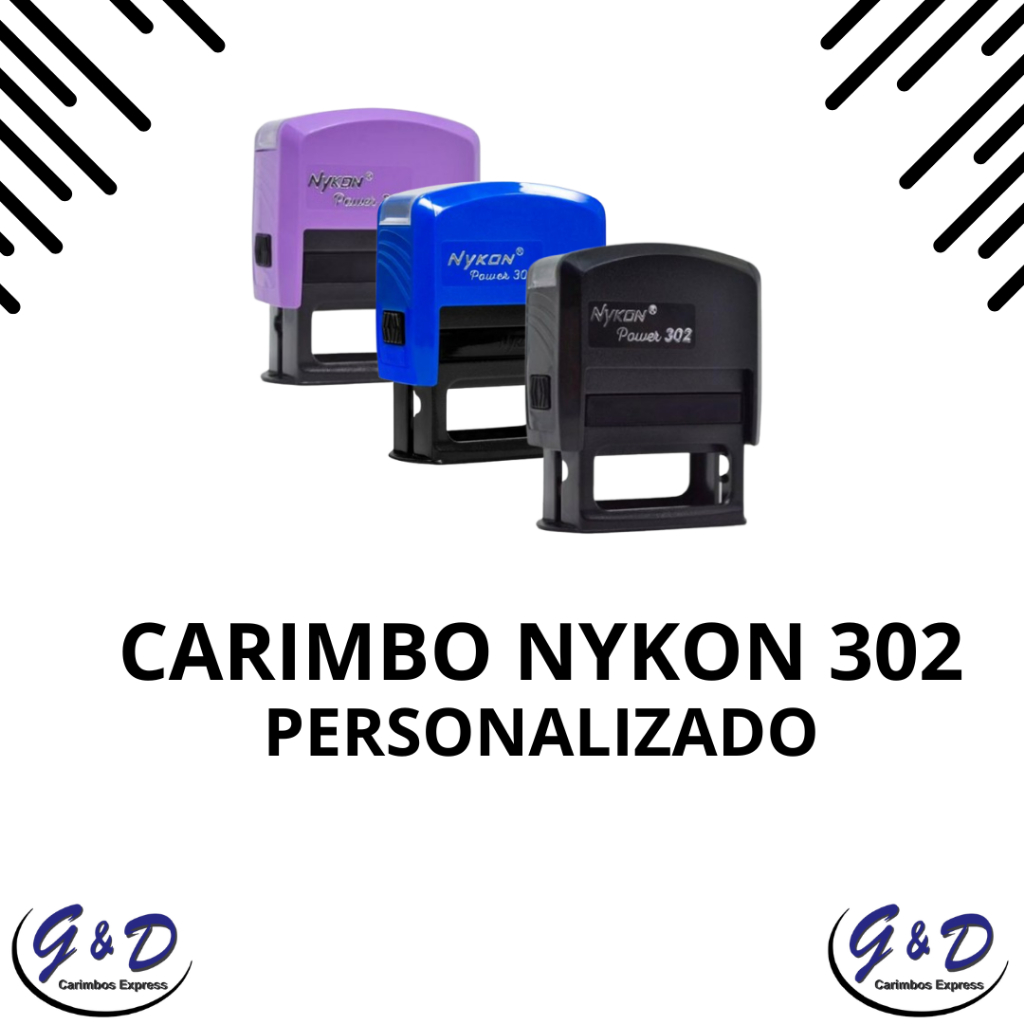 Carimbo Automático Personalizado Nykon 302 - Medida 14x38 | Shopee Brasil