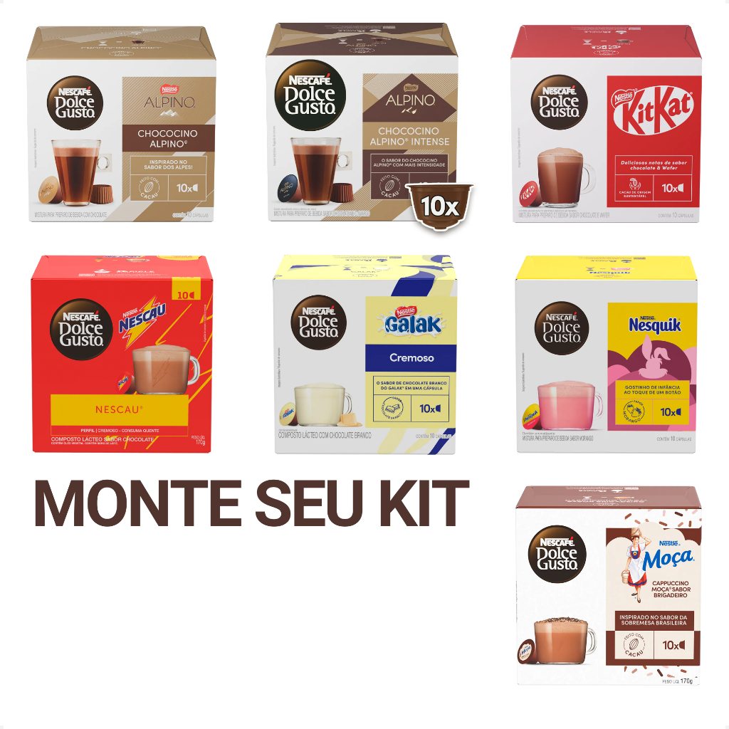 Capsulas Dolce Gusto Chocolates Monte Seu Kit 2 Caixas 20 Cápsulas ...