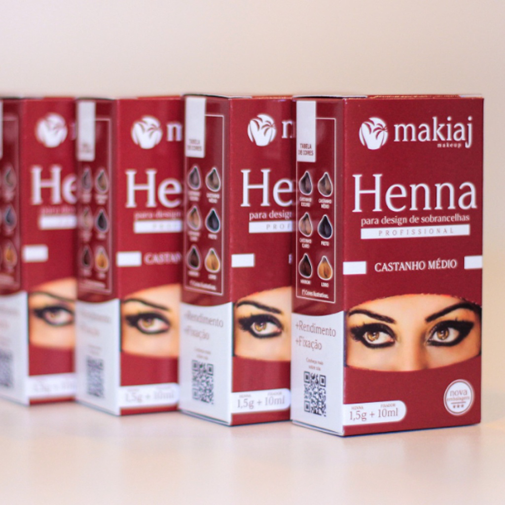 Kit C/6 UNIDADES HENNA PARA DESIGN DE SOBRANCELHA PROFISSIONAL - MAKIAJ ...