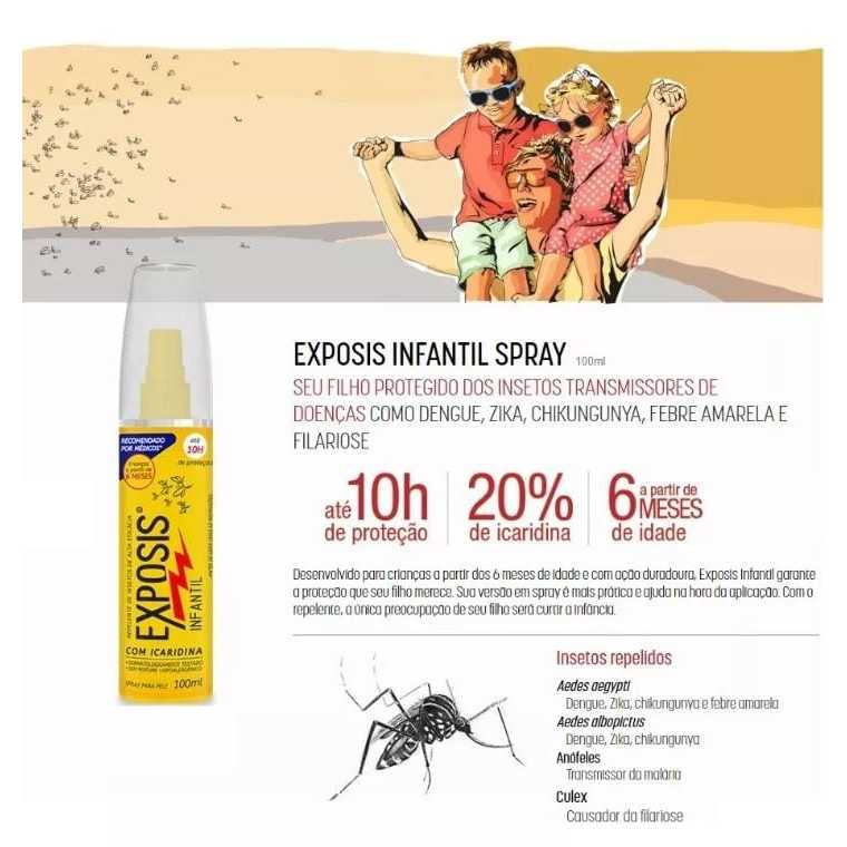 Repelente Exposis Infantil em spray | Shopee Brasil