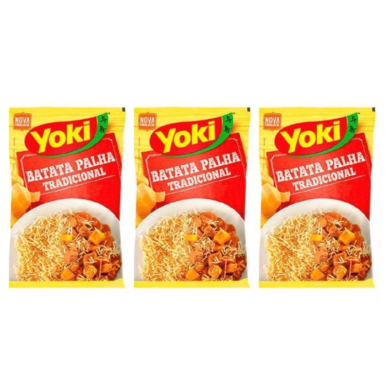Batata Palha Yoki Tradicional Pacote com 105g Kit 3 Pacotes | Shopee Brasil