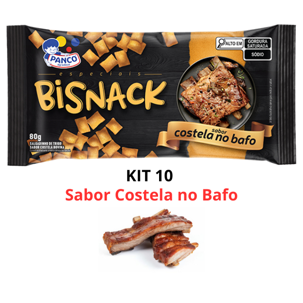 KIT 10 Bisnack Especial Sabor Costela no Bafo 80g cada - Panco | Shopee ...