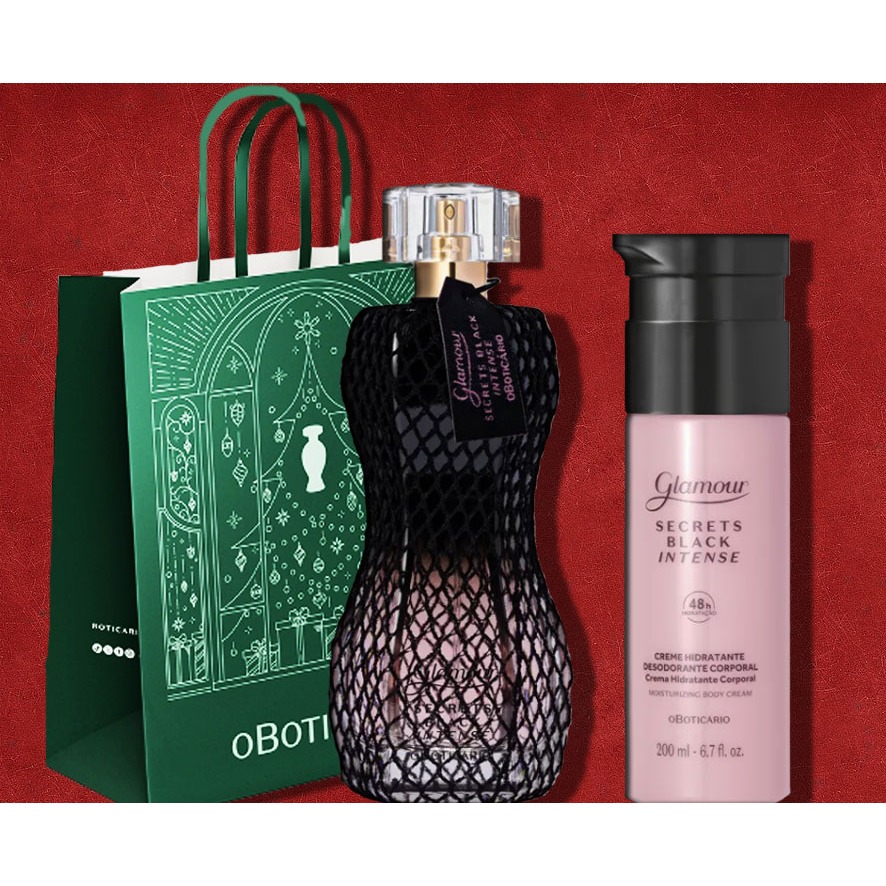 GLAMOUR SECRETS BLACK TRADICIONAL DESODORANTE COLÔNIA 75ML + BODY SPRAY ...