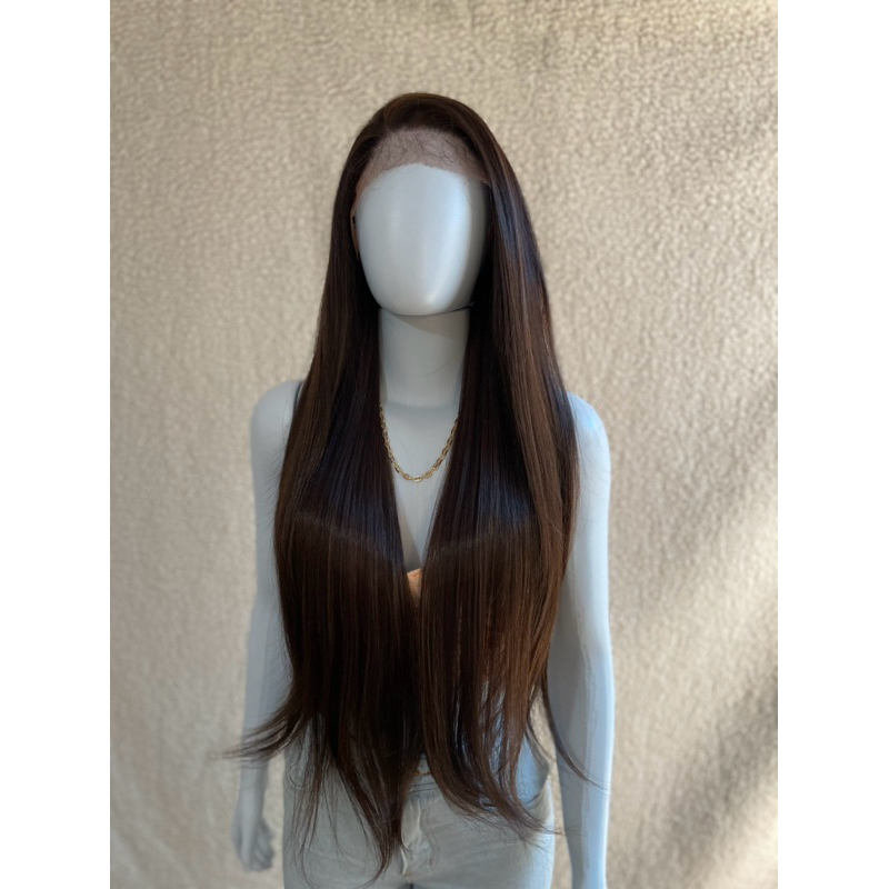 Front lace Lacewig Full HD Premium Morena Iluminada lisa longa 75cm ...