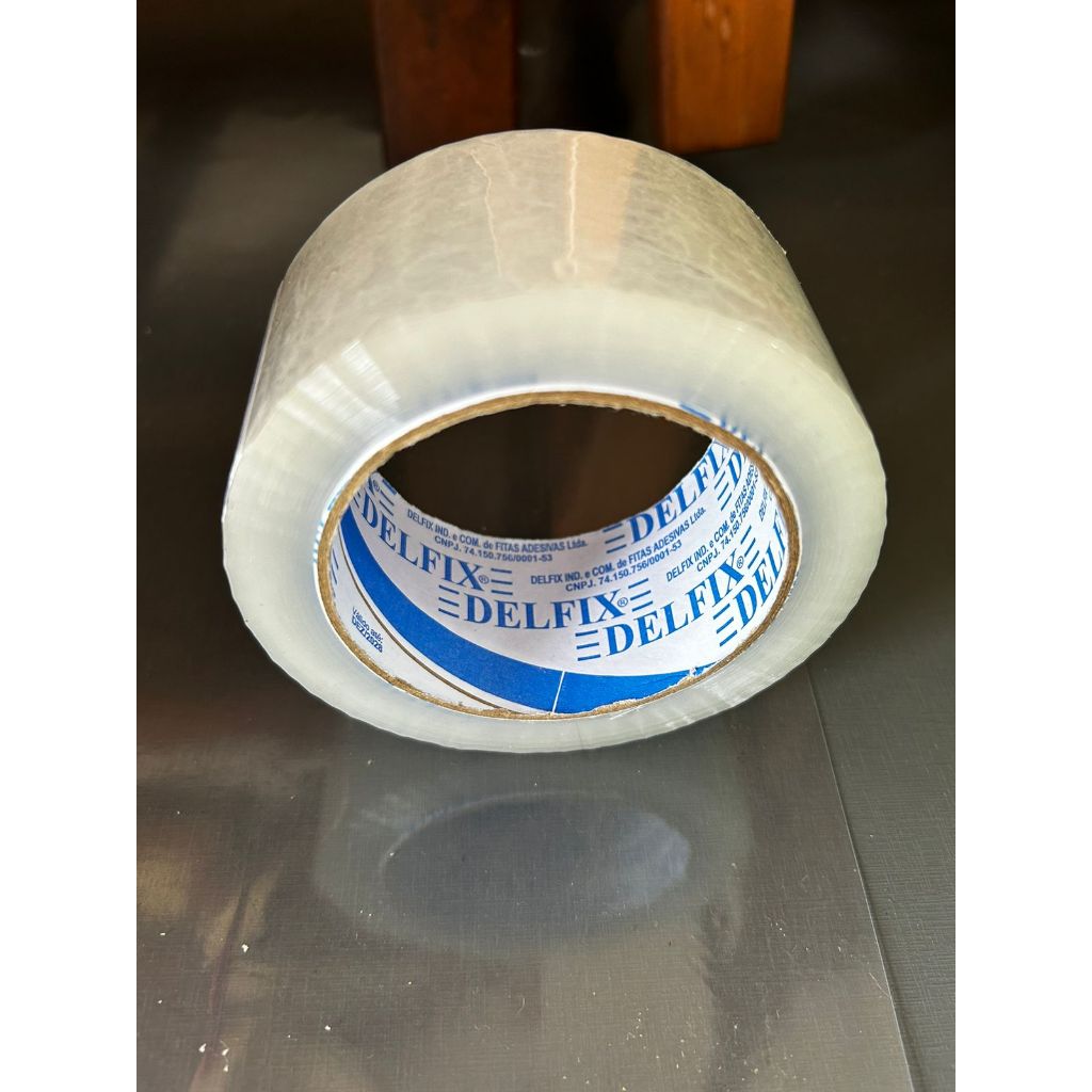 FITA ADESIVA LARGA 48mm X 100m ALTA QUALIDADE DELFIX COR CRISTAL ...