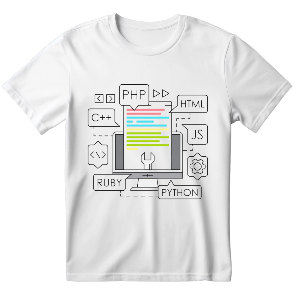 Camisa Estampada Profissões Programação 100% Algodão 30.1 Premium ...