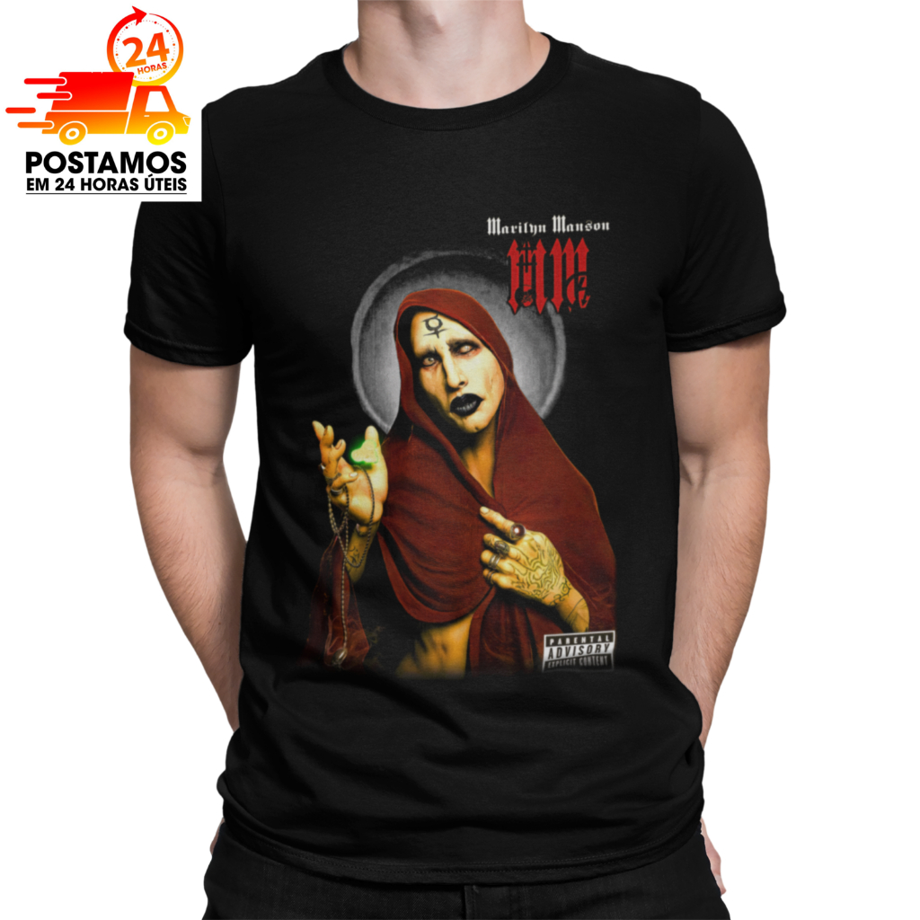 Camisa Marilyn Manson Santa Masculina Feminina em Algodão Premium Verão ...