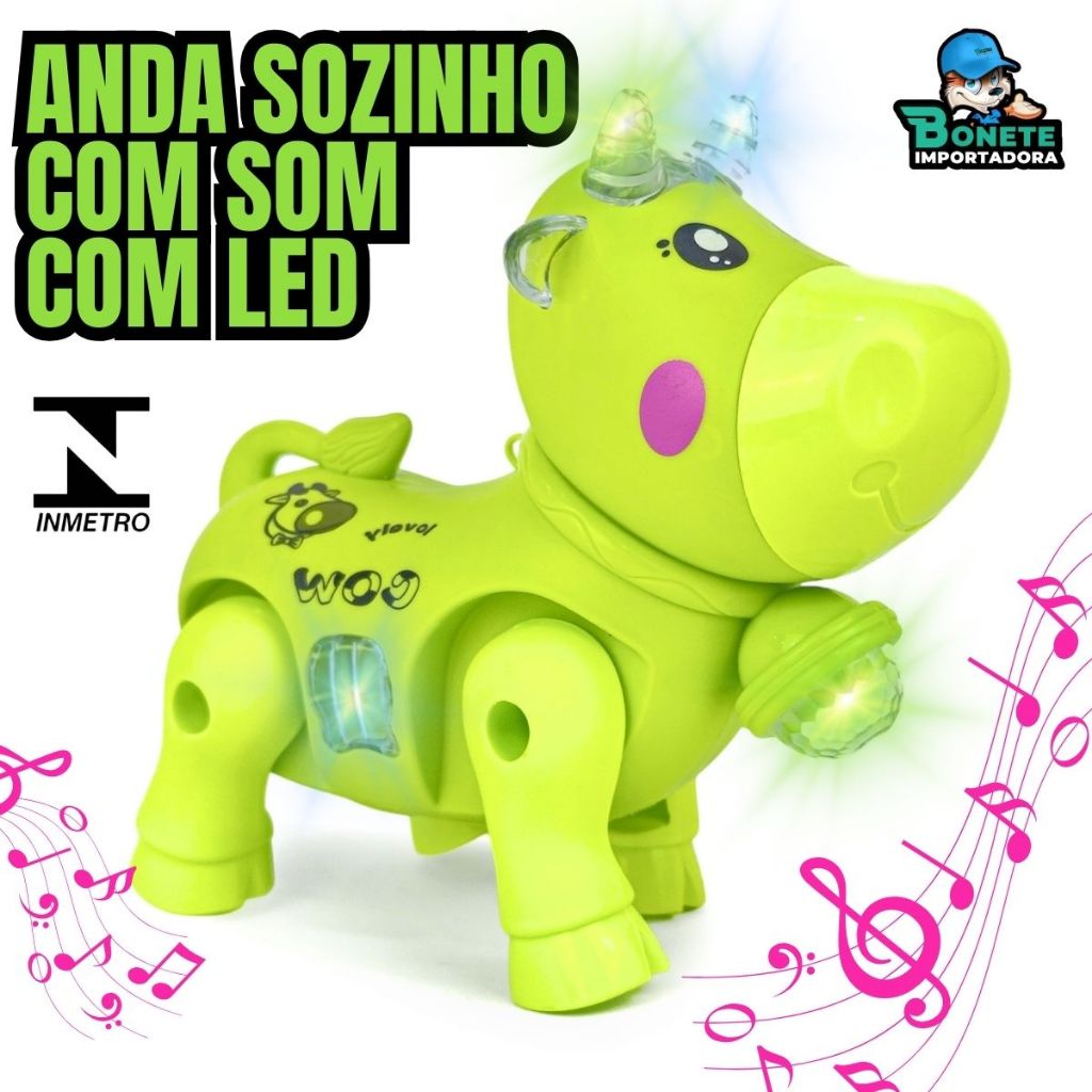 Mini Vaquinha Andadora com Luzes e Som - Brinquedo Divertido para ...