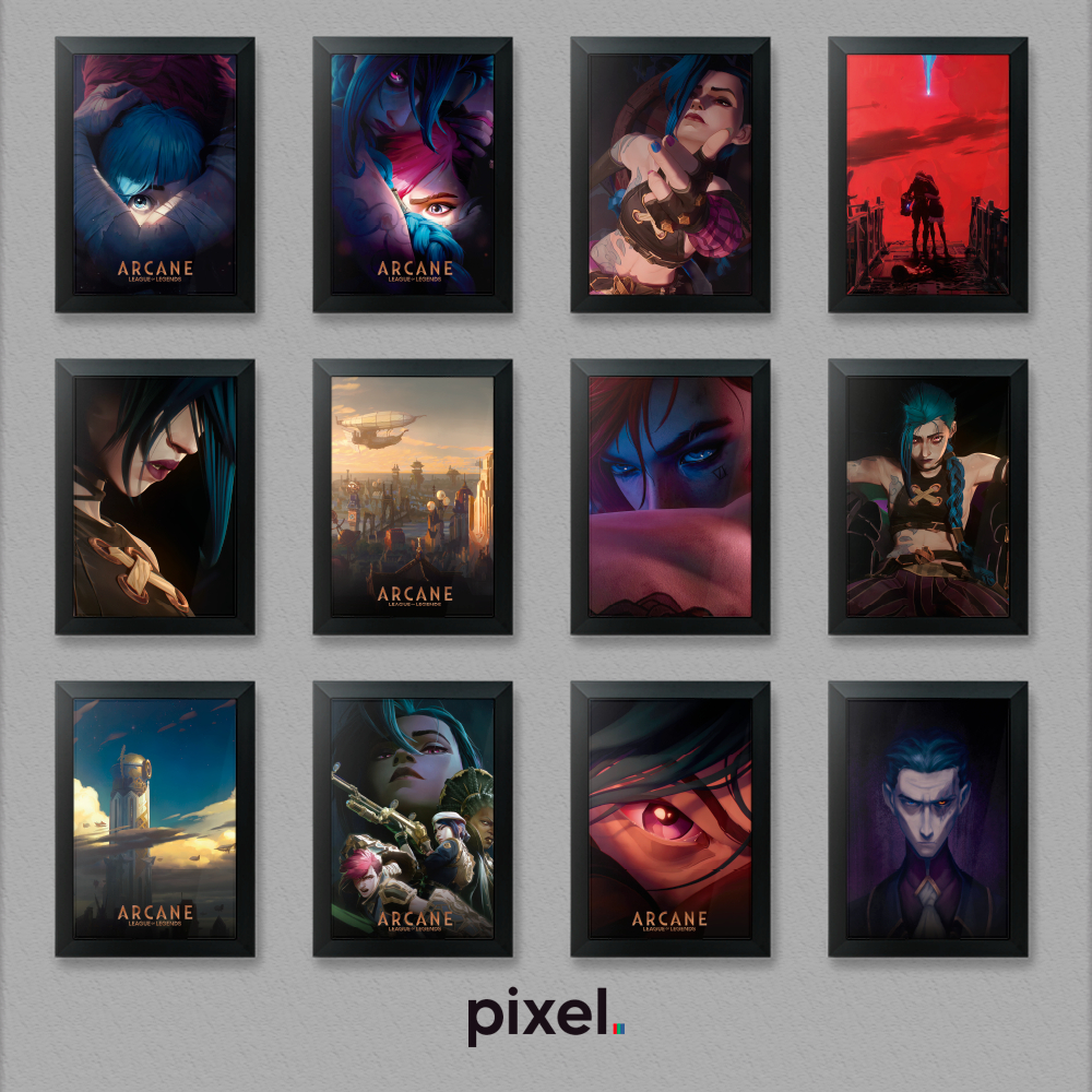 Quadro Arcane Netflix League of Legends LoL para decoração com moldura ...