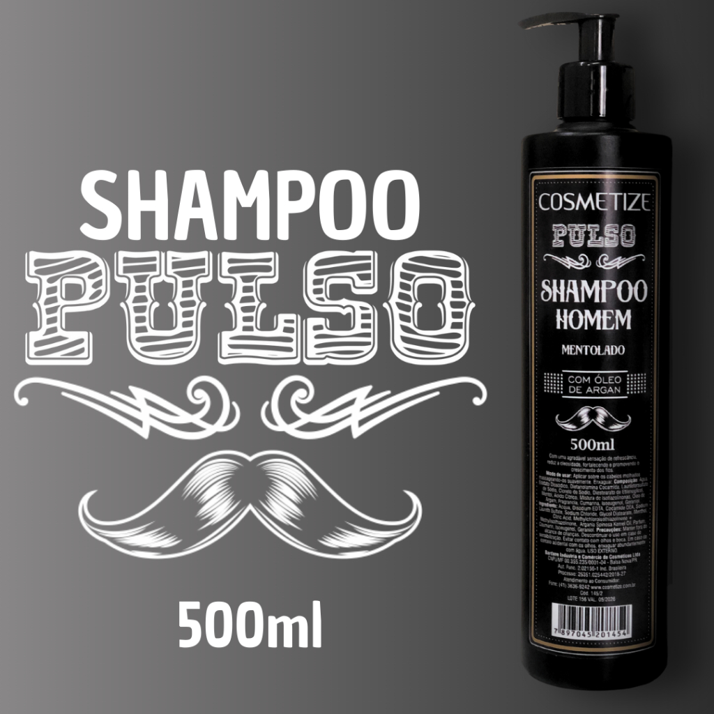 Shampoo Homem Pulso 500ml Cosmetize | Shopee Brasil