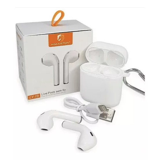 Fone De Ouvido Bluetooth Ly19 5.0 Sem Fio Hmaston Cor Branco | Shopee ...