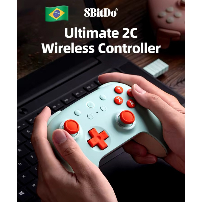 Controle 8BitDo Ultimate 2C Wireless 2.4G Hall Effect sem fio Windows ...