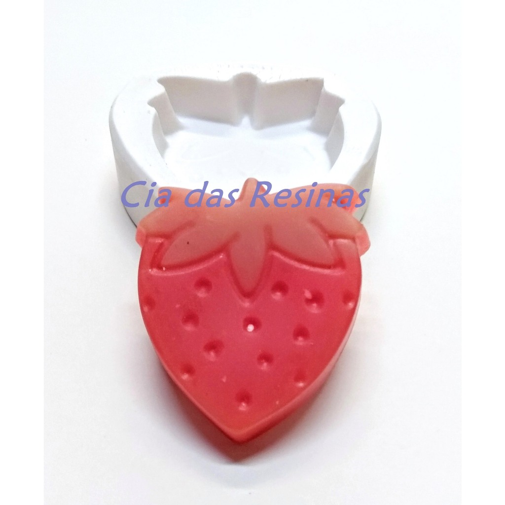 Molde Forma Silicone Fruta Morango - para Alimentos e Artesanatos ...