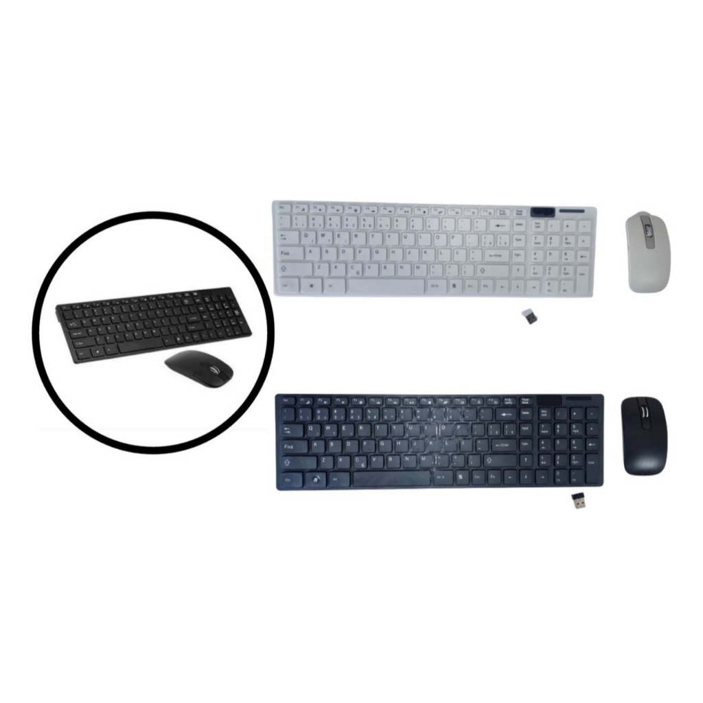 Kit de teclado e mouse fino sem fio Ley-171 | Shopee Brasil
