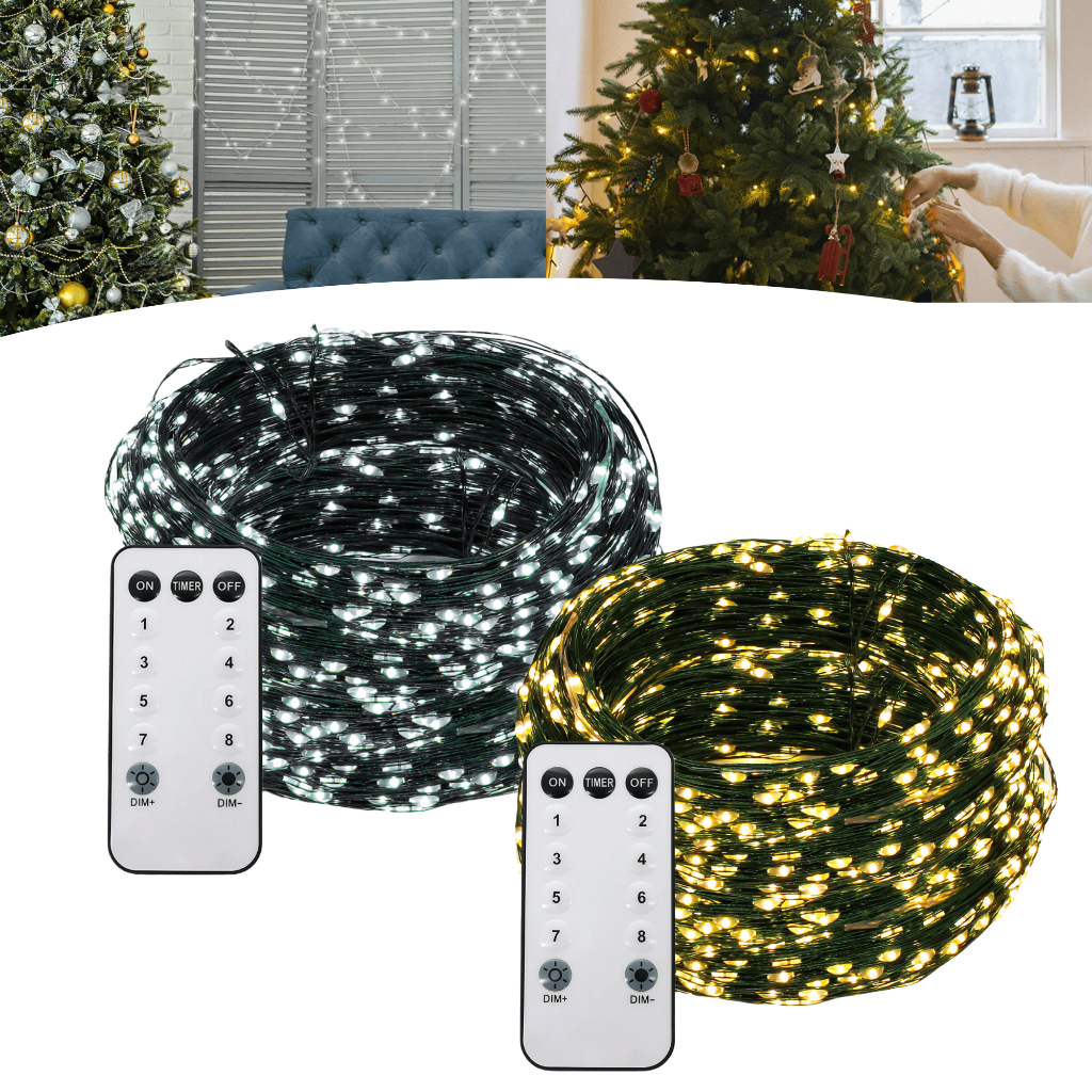 Fio Fada 1000 leds 100 Metros Bivolt Com Controle 8 Funções Natal ...