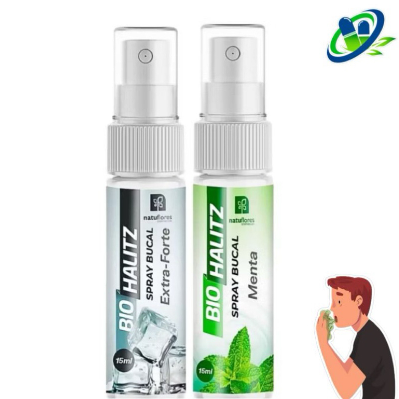 kit 2 Aromatizante Bucal Bio Halitz Spray 1 Extra Forte + 1 Menta ...