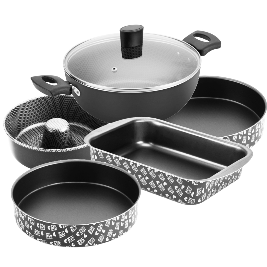 Panela Wok + Forma Cone + Assadeira Retangular + 2 Forma Redonda ...