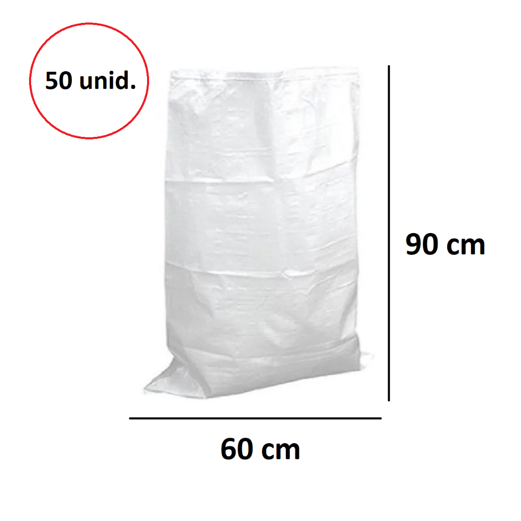 Saco De Rafia 50 Unidades Novo Virgem 90x60cm Entulho Multiuso ...