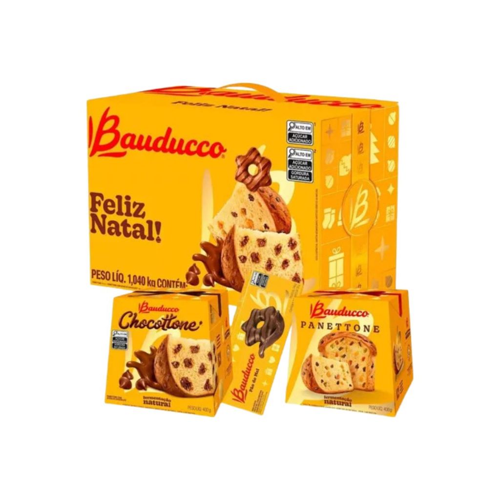 Cesta De Natal Bauducco Pequena 3 Itens Shopee Brasil