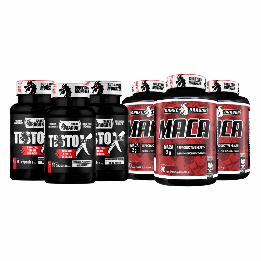 Kit Suplemento - 3x Testo X Black, 180 Cápsulas + 3x Maca Peruana ...