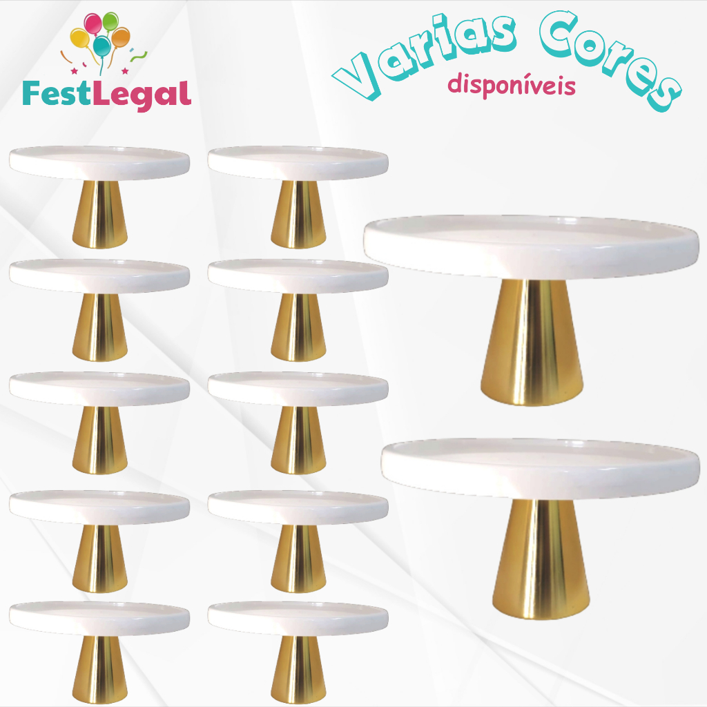 KIT 12 BOLEIRA REDONDA PARA DECORAÇÃO FESTA INFANTIL BOLO E DOCES ...