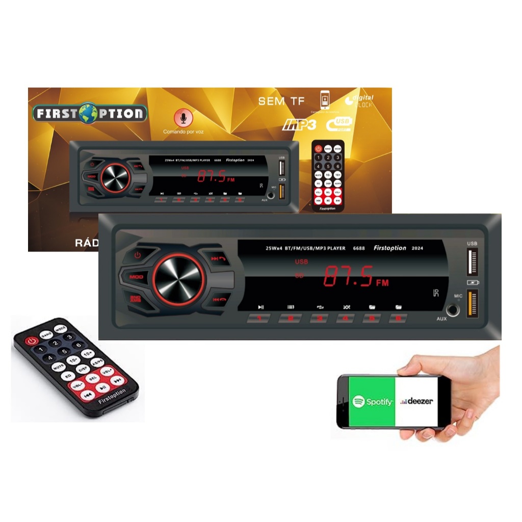 Aparelho De Som Carro Automotivo Bluetooth Pendrive Sd Rádio | Shopee Brasil