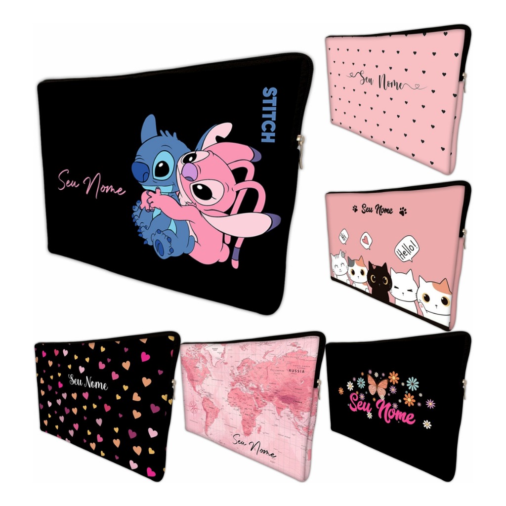 Capa Case Para Notebook Neoprene Personaliza Com O Seu Nome Feminina ...