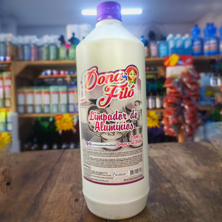 LIMPADOR DE ALUMÍNIOS 2 EM 1 LIMPA PANELAS E DA BRILHO 1L - DONA FILÓ ...