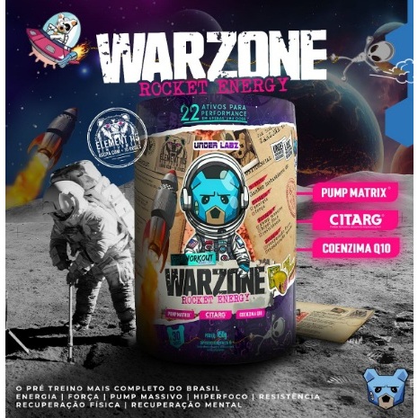 WARZONE ROCKET ENERGY Pré treino 450g Under labz | Shopee Brasil