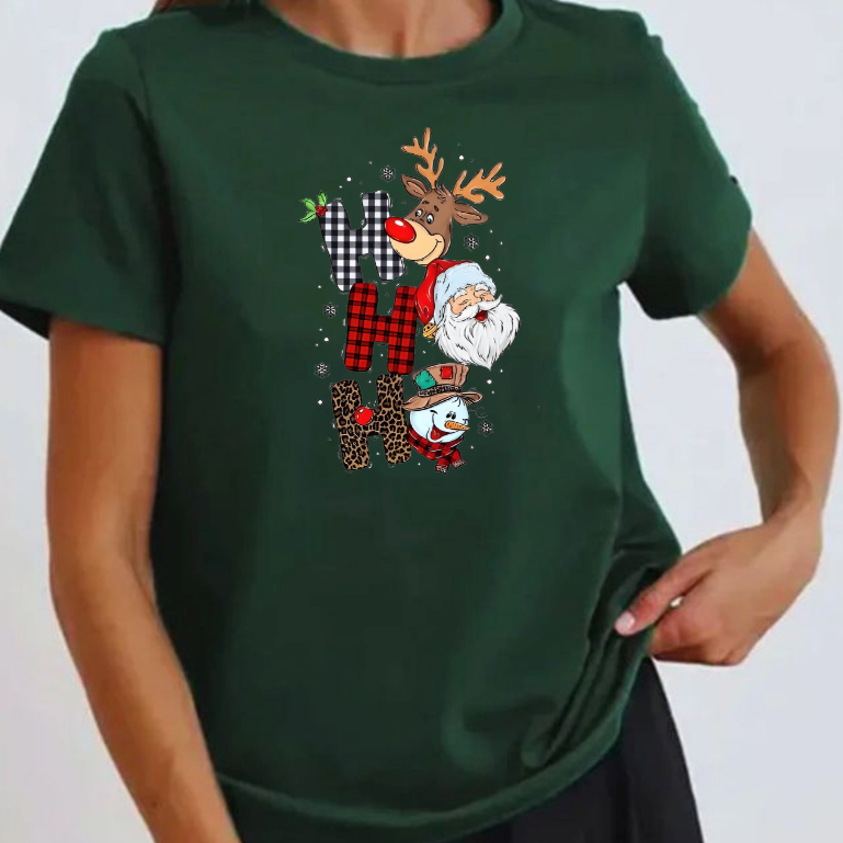 Camiseta Feminina Blusa Feliz Natal 100% Algodão Leve | Shopee Brasil