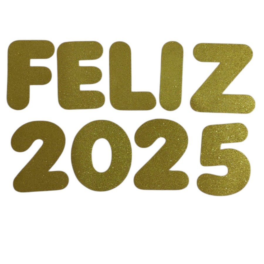 Letras e Números em EVA com Glitter - FELIZ 2025 - 13cm | Shopee Brasil