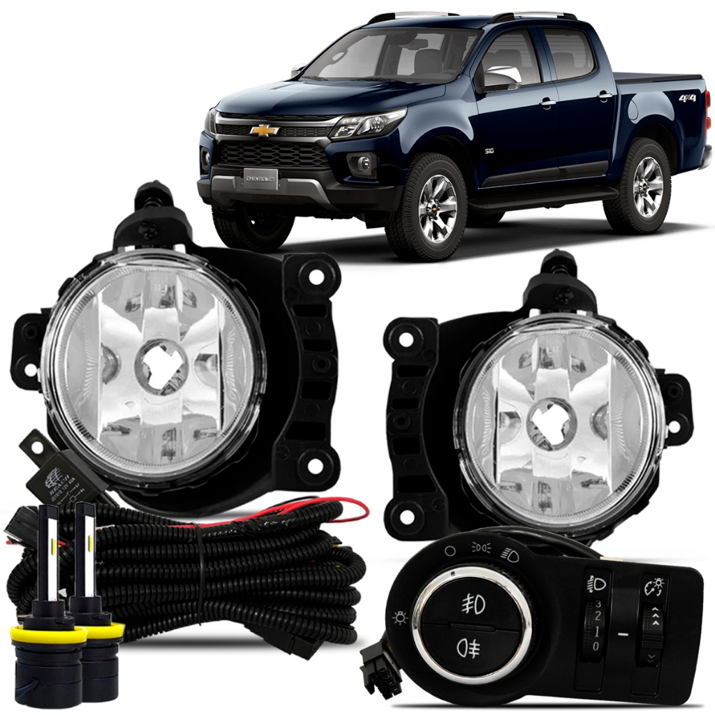 Kit Farol Milha S10 2021 2022 2023 2024 Botão Modelo Original Com Led ...
