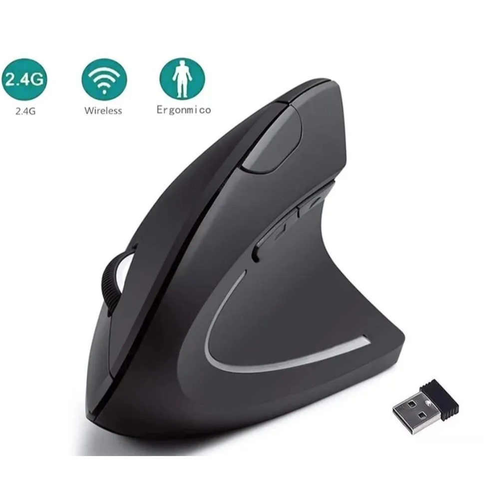 Mouse óptico vertical sem fio ergonômico, 2 ghz, 3 dpi ajustáveis, 800 ...