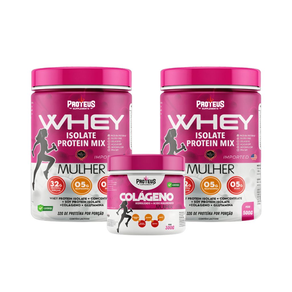 Kit Christine Whey Mulher Isolado 32g pote 1Kg + Colageno Hidrolizado ...