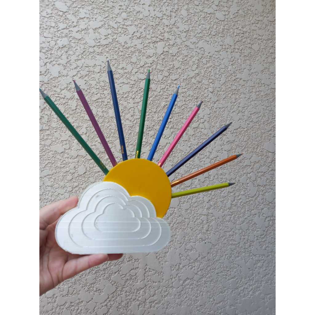 Porta lápis 3d Sol (acompanha lápis) | Shopee Brasil