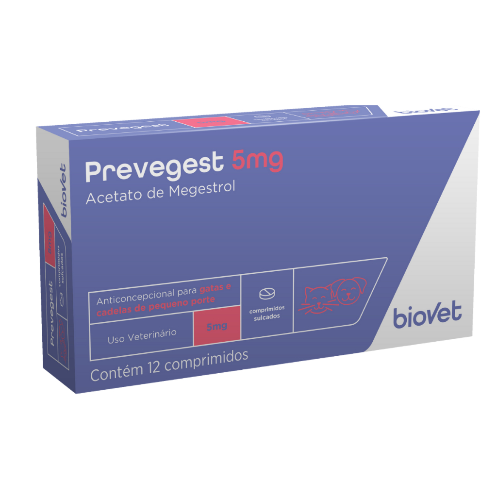 Prevegest 5mg Anticoncepcional para gatas e cadelas 12 Comprimidos ...