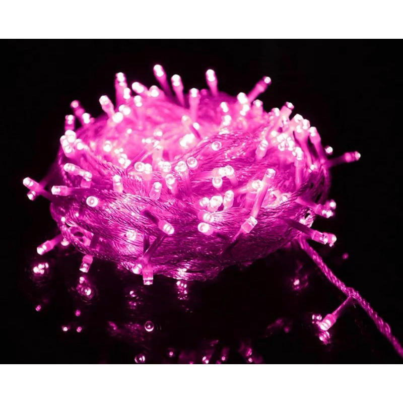 Pisca Pisca Rosa Fio Transparente 100 Leds 8 Funções 220v/127v 10 ...