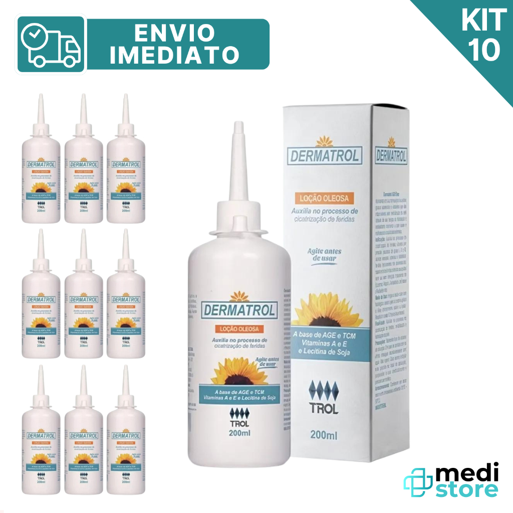 Kit 10 Óleo Cicatrizante De Girassol A.G.E 200mL - Dermatrol | Shopee ...