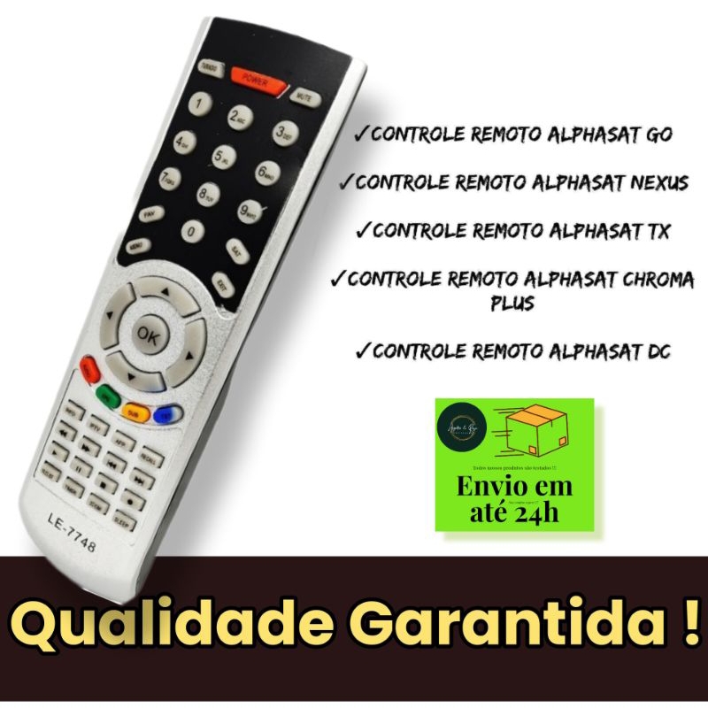 controle remoto alpha go/tx/sat lelong LE 7748 | Shopee Brasil