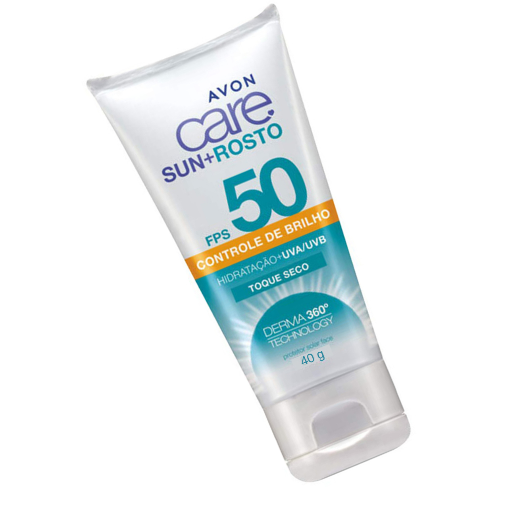 Protetor Solar Facial Toque Seco Controle de Brilho FPS 50 Avon Care Sun + Rosto 40g | Shopee Brasil