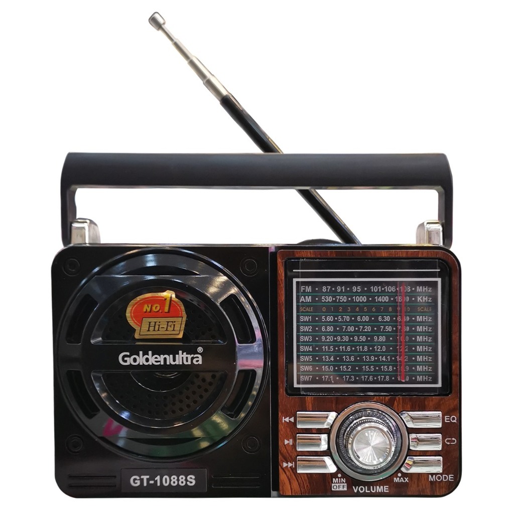 Radio Vintage Retrô Portatil Bluetooth Multimídia AM / FM USB GT 1088 / 1088S Bivolt 110 / 220 V ...
