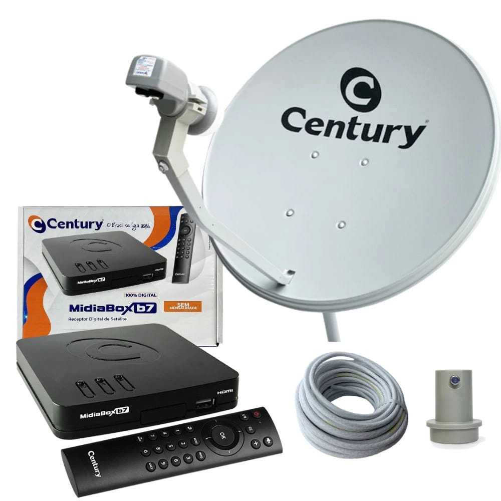 Kit Century Midiabox B7 Receptor Digital Antena Lnbf 5g Ku Cabo ...
