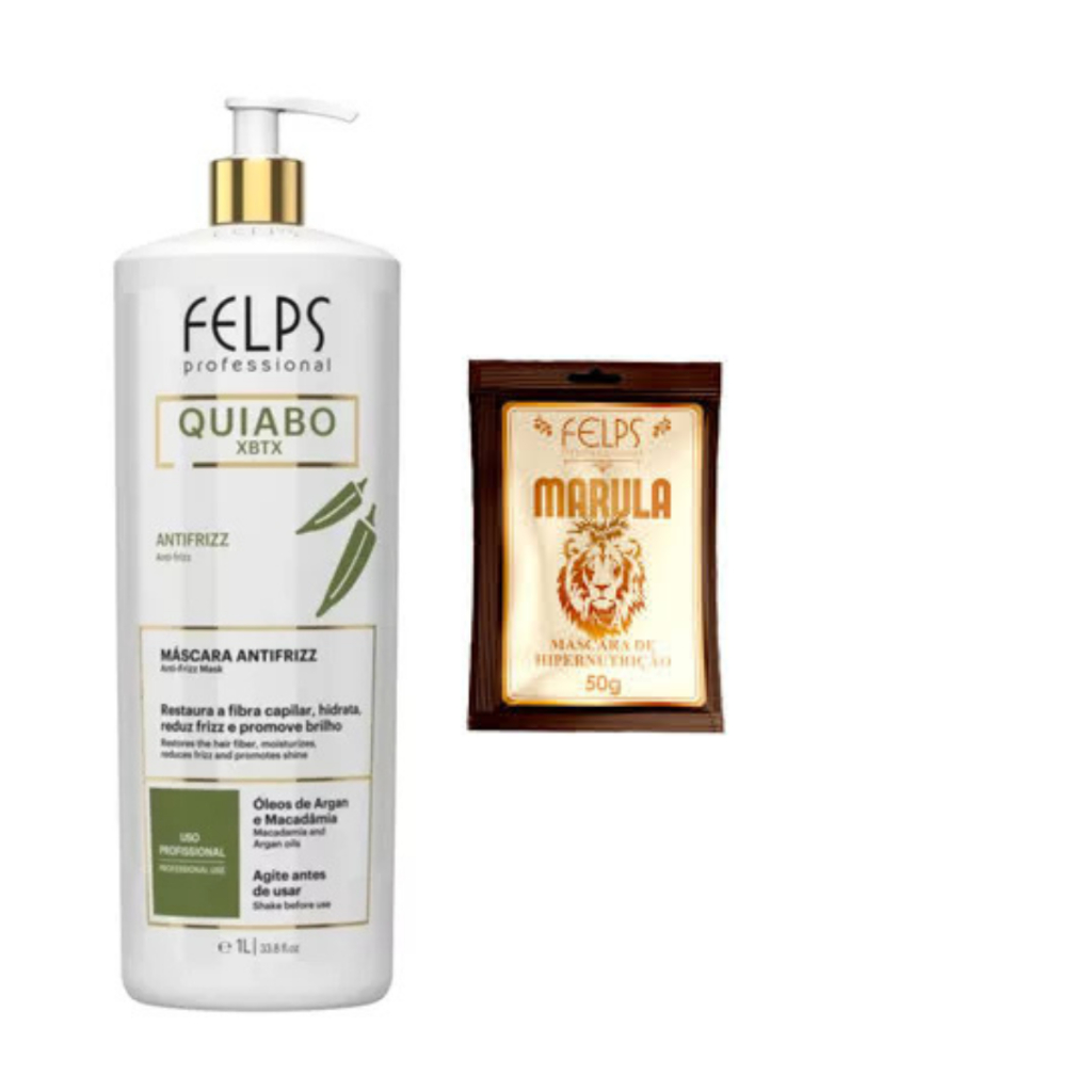 Felps - Xbtx Quiabo Okra Mascara Antifrizz Progressiva Capilar 1 Litro ...