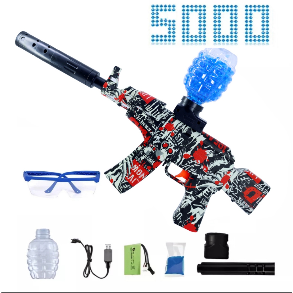 Arma De Bolinhas De Gel Ak-47/M416/G36/M249 Elétrica Automat Presente ...