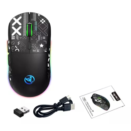 HXSJ-T90 Mouse sem fio 2.4G, Design ergonômico RGB, 10 milhões de ...