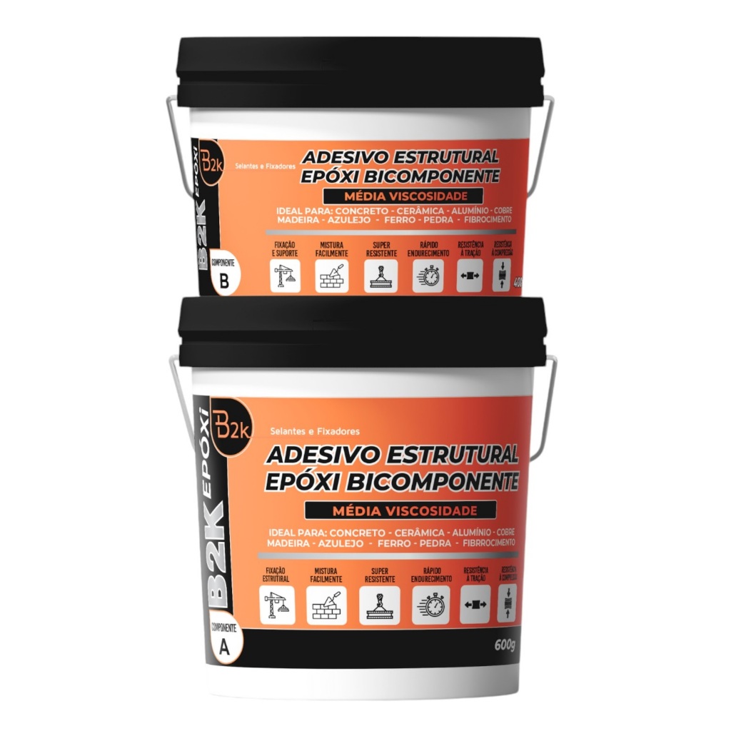 Adesivo Estrutural Epóxi Compound B2K Bi-Componente Média Fluidez MF ...