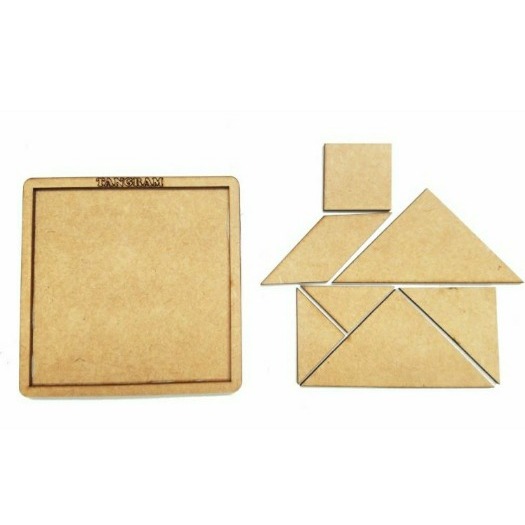 KIT 35 UNIDADES / Tangram mdf cru 10x10 | Shopee Brasil