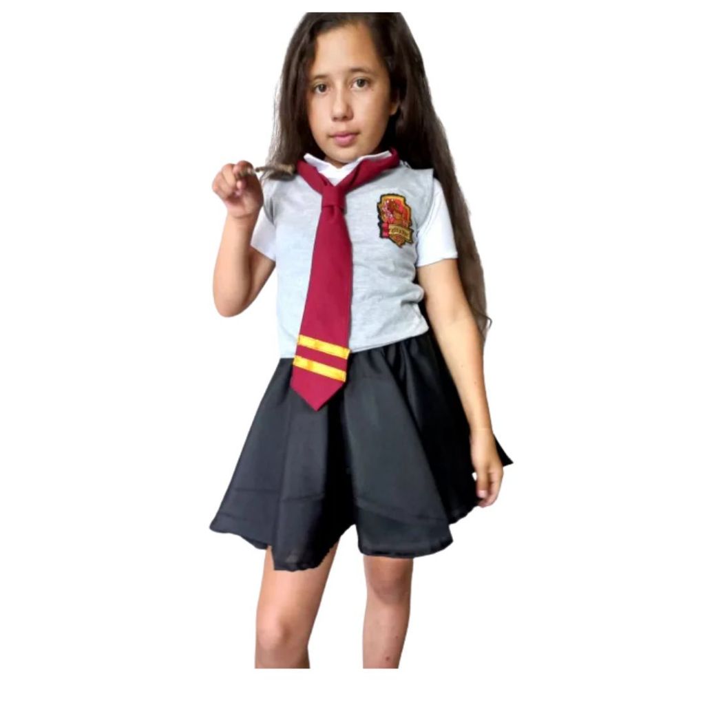 Conjunto completo Hermione Harry Potter Gravata Vestido e colete casas ...